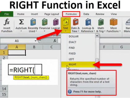 RIGHT Function in Excel (Formula, Examples) | How to Use RIGHT?