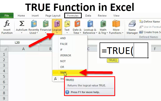 TRUE Function In Excel Formula Examples How To Use TRUE Function