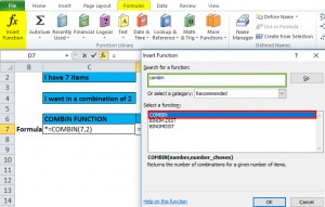 COMBIN in Excel (Formula, Examples) | How to Use COMBIN Function?