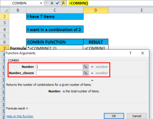 COMBIN in Excel (Formula, Examples) | How to Use COMBIN Function?