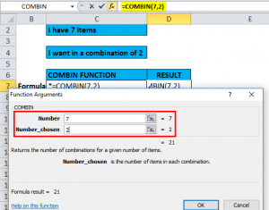 COMBIN in Excel (Formula, Examples) | How to Use COMBIN Function?