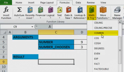 COMBIN in Excel (Formula, Examples) | How to Use COMBIN Function?