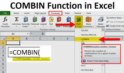 COMBIN in Excel (Formula, Examples) | How to Use COMBIN Function?