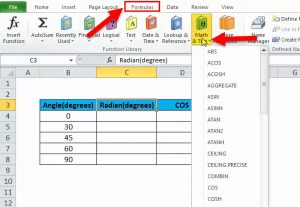 COS in Excel (Formula, Examples) | How to Use the COS Function?