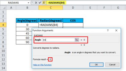 COS in Excel (Formula, Examples) | How to Use the COS Function?