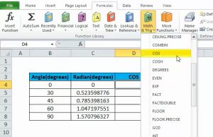 COS in Excel (Formula, Examples) | How to Use the COS Function?