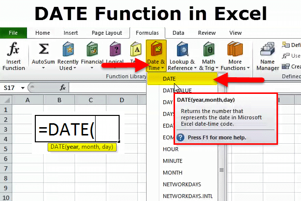 Excel DATE Function Formula Examples How To Use DATE Function 