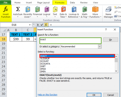 EXACT Function in Excel (Formula, Examples) | How to Use EXACT?