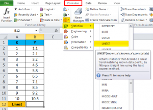 LINEST in excel (Formula, Examples) | How to Use LINEST Function?