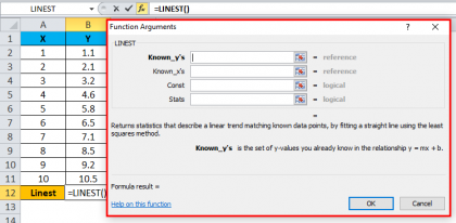 LINEST in excel (Formula, Examples) | How to Use LINEST Function?