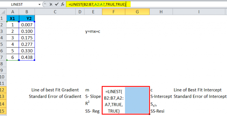 Linest In Excel Formula Examples How To Use Linest Function