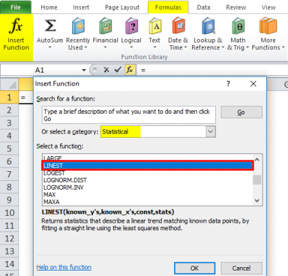 LINEST in excel (Formula, Examples) | How to Use LINEST Function?