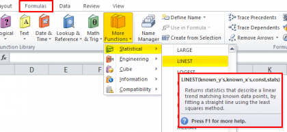LINEST in excel (Formula, Examples) | How to Use LINEST Function?