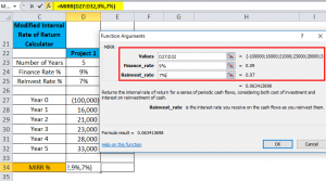 MIRR in Excel (Formula,Examples) | How to Use MIRR Function?