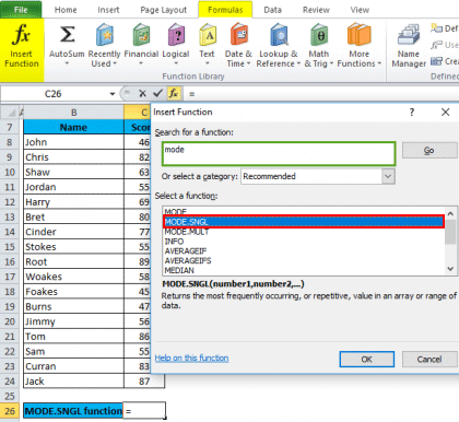 MODE in Excel (Formula, Examples) | How to use MODE Function?
