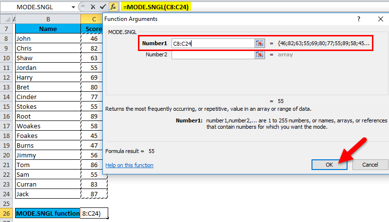 MODE In Excel Formula Examples How To Use MODE Function 