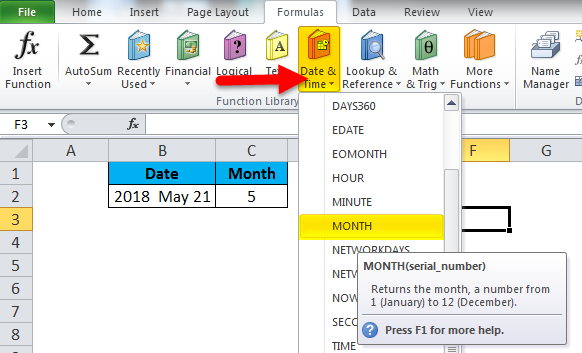 MONTH In Excel Formula Examples How To Use MONTH Function 
