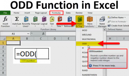 ODD Function (Formula, Examples) | How to use ODD in Excel?