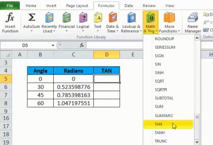 TAN in Excel (Formula, Examples) | How to Use TAN Function in Excel?