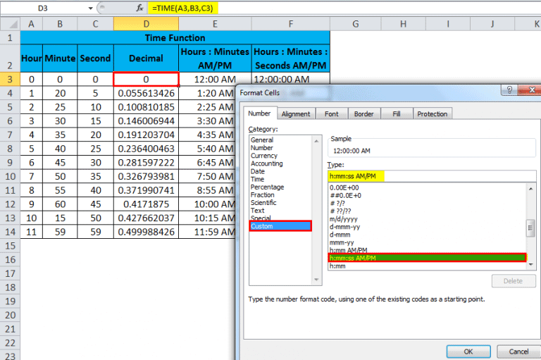 Time Function In Excel How To Display Time In Excel With Examples 