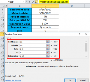 YIELD Function in Excel (Formula, Examples) | How to Use YIELD?