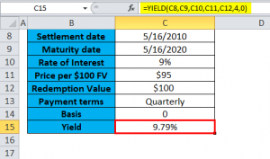 YIELD Function in Excel (Formula, Examples) | How to Use YIELD?