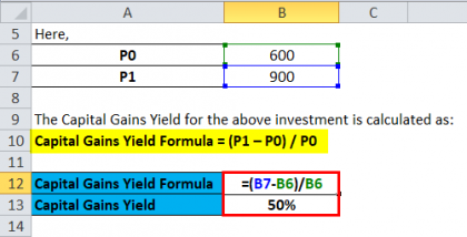 Capital Gains Yield Formula | Calculator (Excel template)