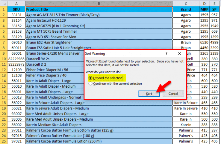 Sort Column in Excel (Examples) | How to Sort Column in Excel?