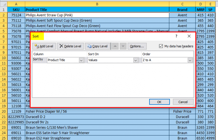 Sort Column in Excel (Examples) | How to Sort Column in Excel?