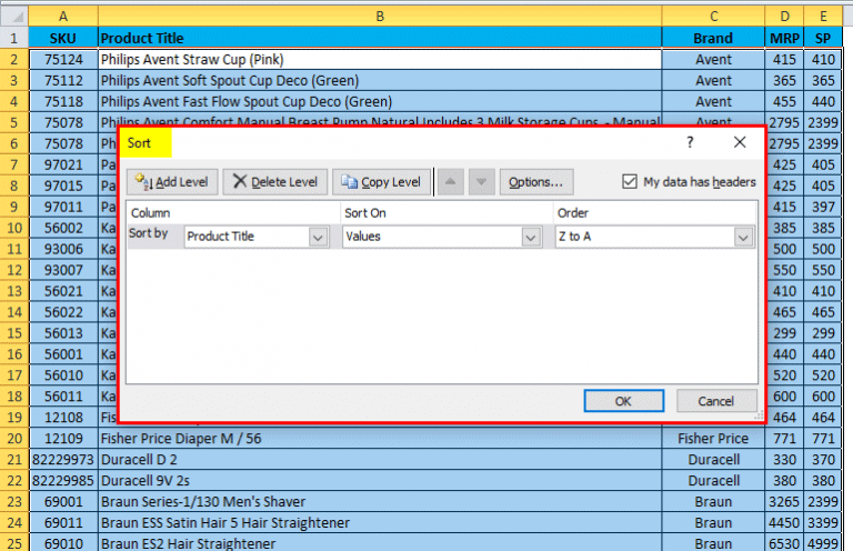 Sort Column in Excel (Examples) | How to Sort Column in Excel?