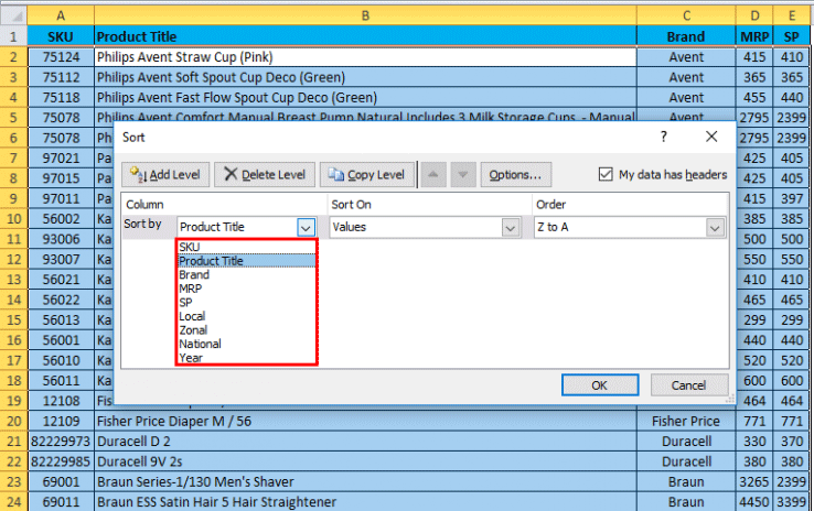 Sort Column in Excel (Examples) | How to Sort Column in Excel?