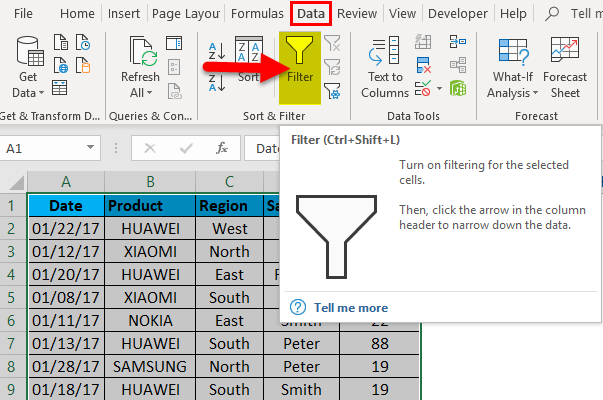 Data Filter In Excel Examples How To Add Data Filter In Excel 