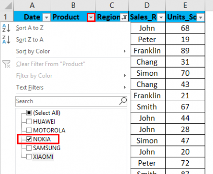 Data Filter in Excel (Examples) | How to Add Data Filter in Excel?