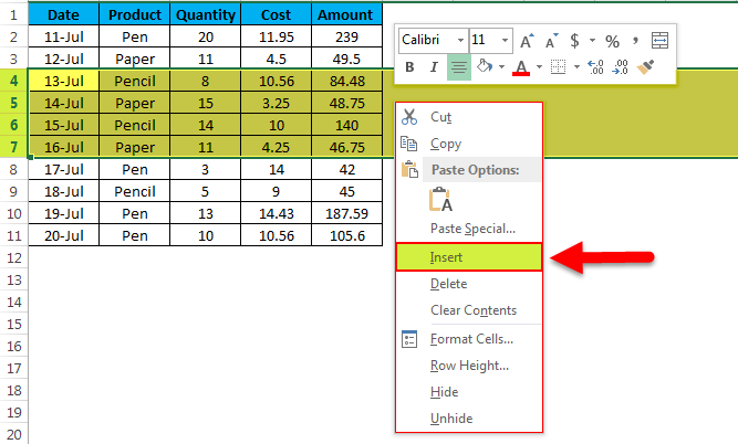 Insert Multiple rows In Excel How To Insert Multiple rows Examples 