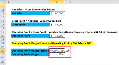 Operating Profit Margin Formula | Calculator (Excel template)