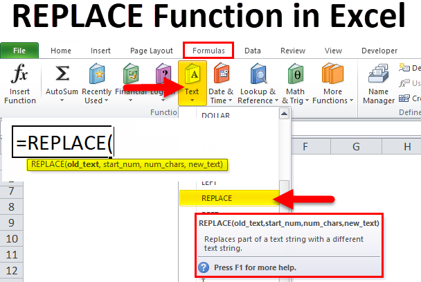 Excel Replace Text Formula