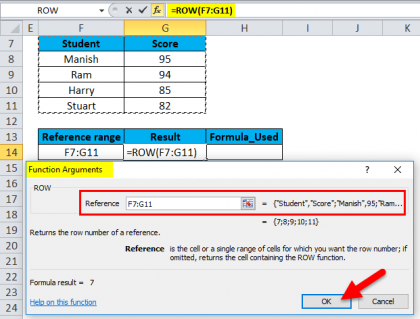 ROW in Excel (Formula, Examples) | How to Use ROW Function?