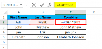 Combine cells in Excel (Examples) | How to use Combine cells?