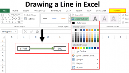 Drawing a line in Excel | How to Draw line in excel? (with examples)