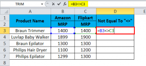 Not Equal To in Excel (Examples) | How to use Not Equal To?