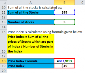 Price Index Formula | Calculator (With Excel template)