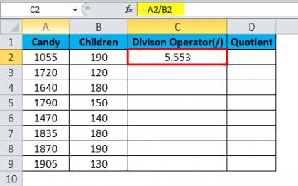 QUOTIENT in Excel (Formula, Examples) | Uses of QUOTIENT Function