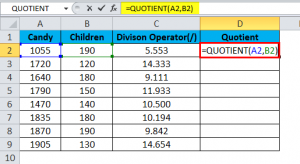 QUOTIENT in Excel (Formula, Examples) | Uses of QUOTIENT Function