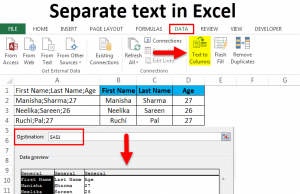 Separate text in Excel (Examples) | How to Separate text?