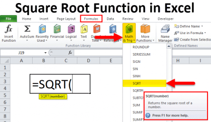 Square Root in Excel (Formula, Examples) | Uses of Square Root Function