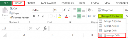Unmerge Cells in Excel (Examples) | How to Unmerge Cells?