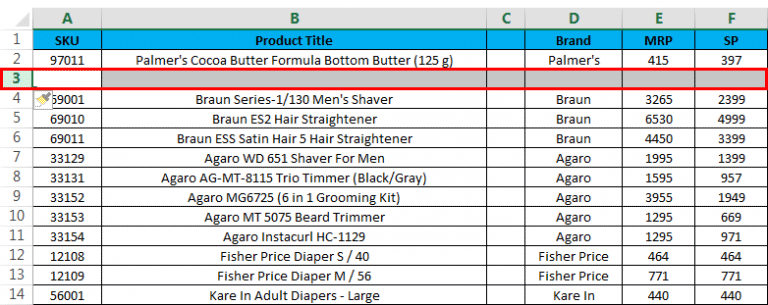 Insert Row Shortcut In Excel How To Insert Row Using Shortcut Method