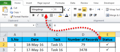 CheckMark in Excel (Examples) | How to insert checkmark symbol?