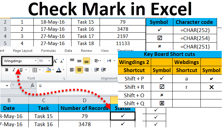 CheckMark In Excel Examples How To Insert Checkmark Symbol 