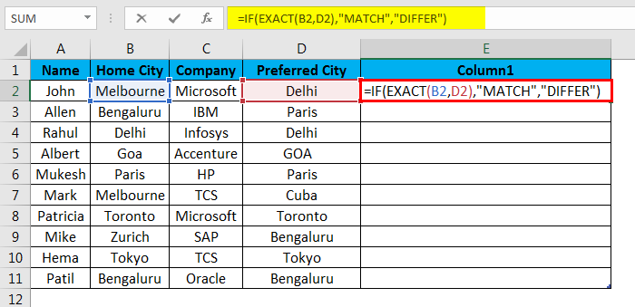 Compare Text In Excel Methods To Compare Text With Examples